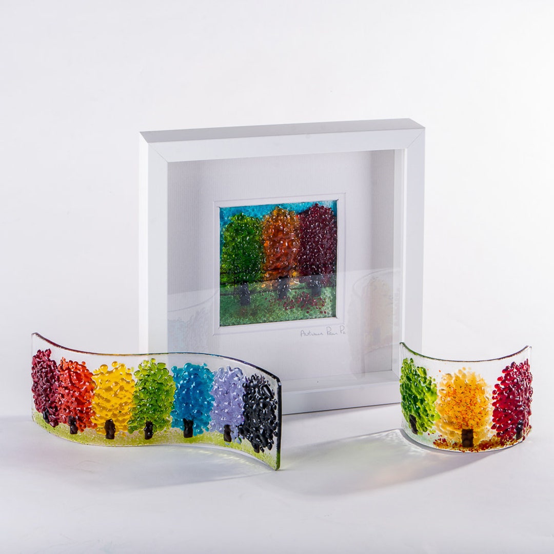Handcrafted Fused Glass Art - Trees Collection - Etsy