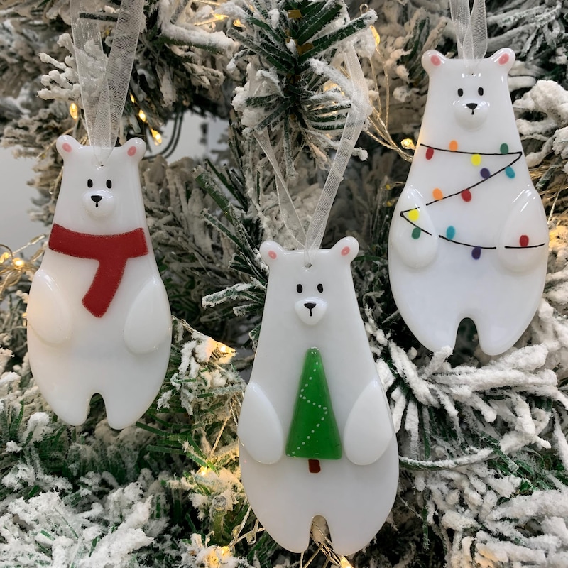 Polar Glass Ornament - Etsy UK