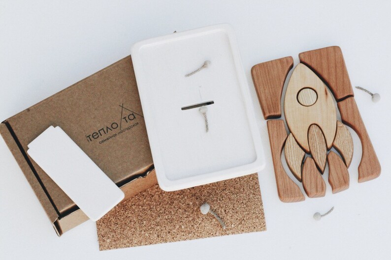 Wooden puzzle wooden rocket jigsaw puzzle space toy | Etsy