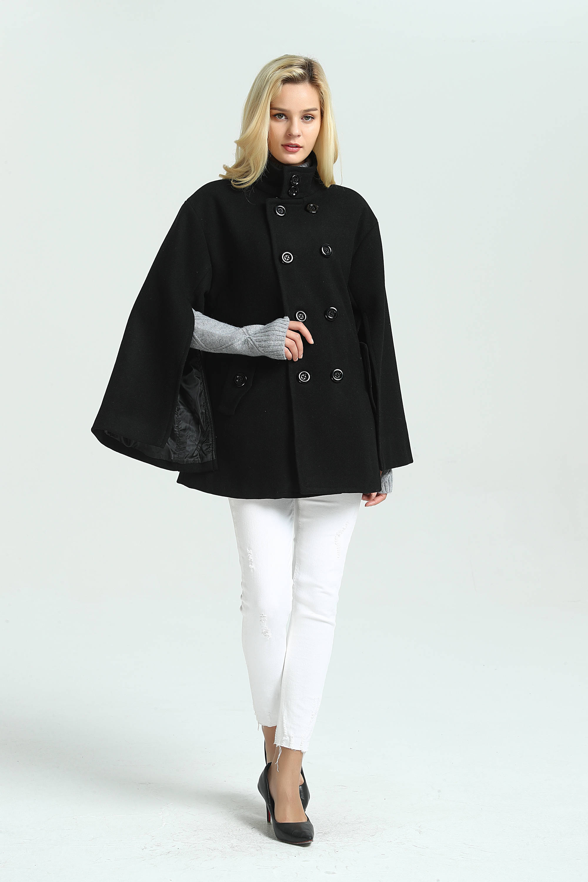 Women's Cloak Coat Outwear Loose Wool Jacket Short Warm | Etsy