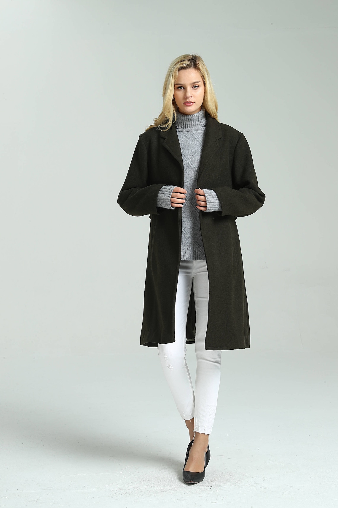 Wool Coat Women Long Sleeve Wool Jacket Winter Warm Oversize - Etsy