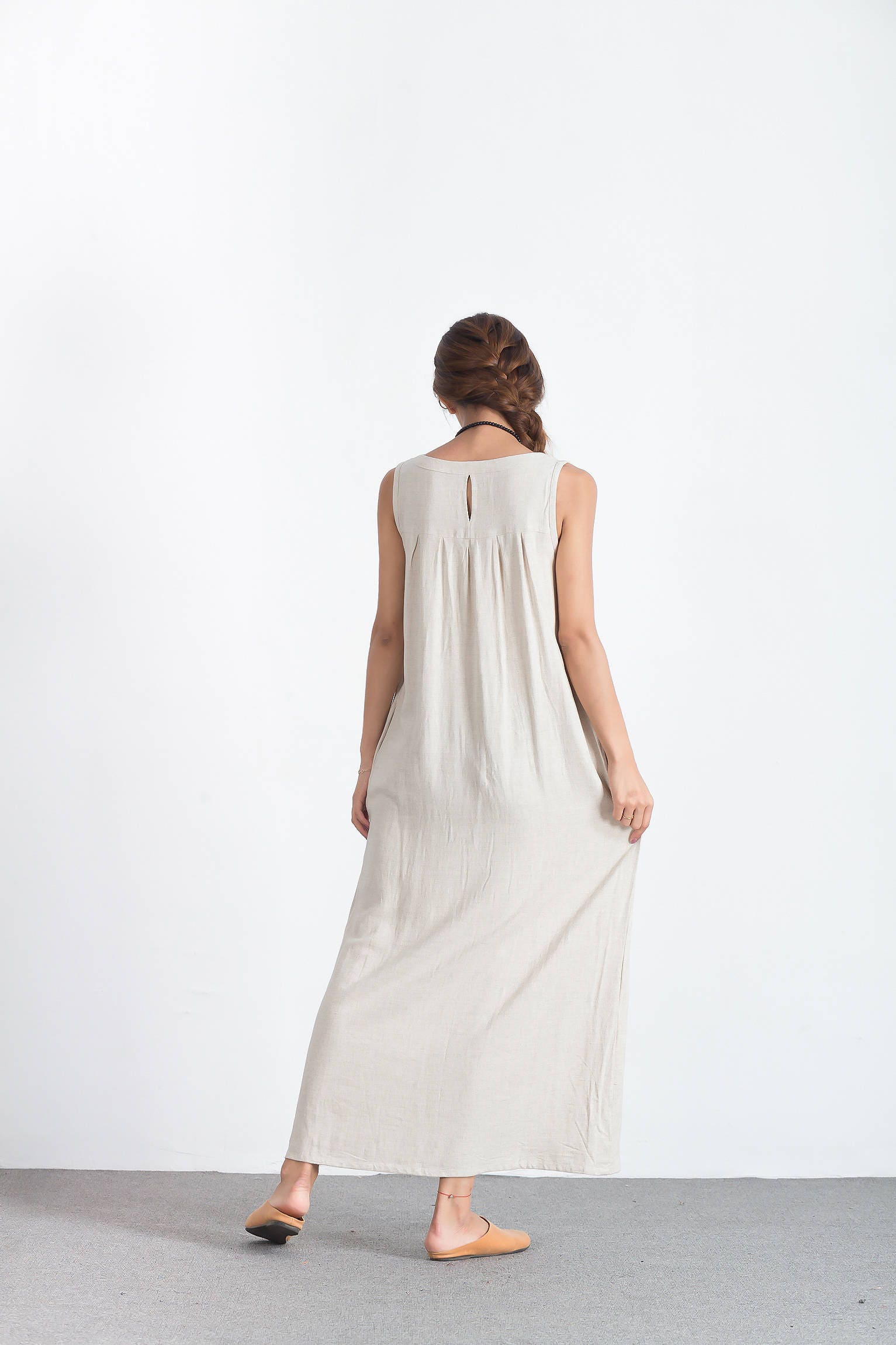 Women Linen Dress Sleeveless Linen Maxi Dress Summer Long - Etsy