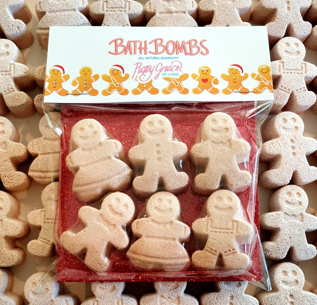 Gingerbread Man Bath Bombs,stocking Stuffers,bath Bomb Gift Set ...