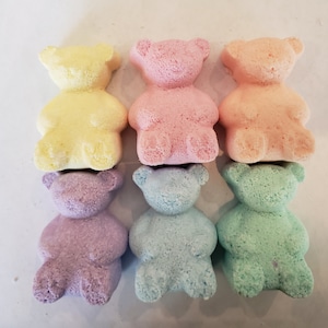 Mini Bath Bomb Gummy Bears – 6 Pack – Fruity Scented, Kids Bath Bombs ...