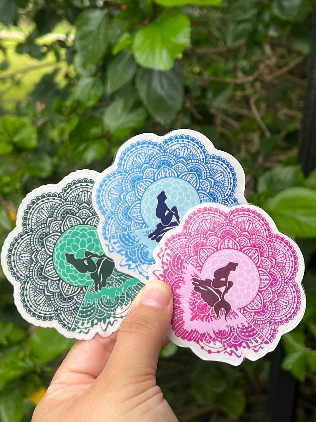 Mandala Mermaid Transparent Sticker | Decal | Water Bottle Sticker ...