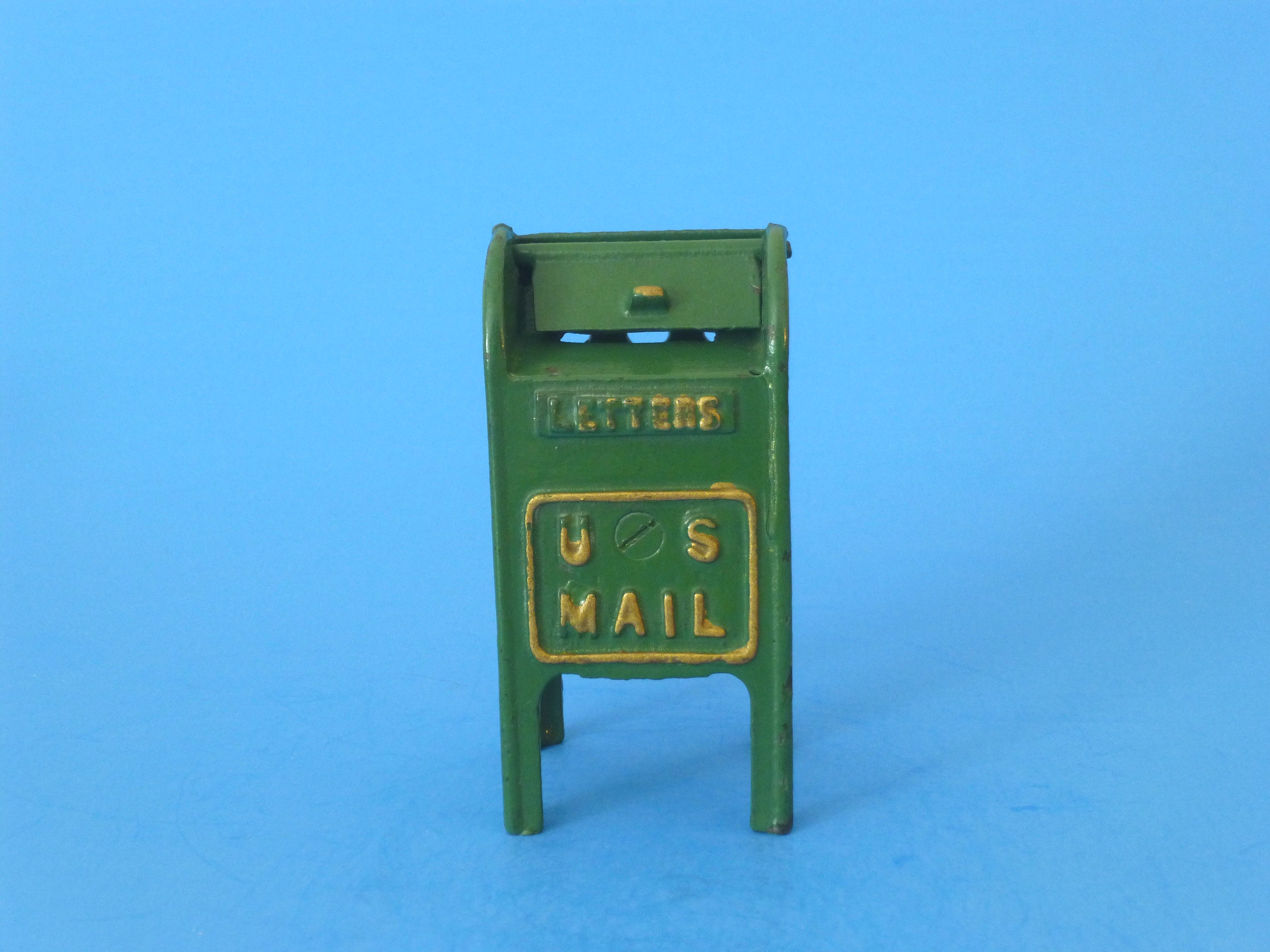 Pristine Cast Iron "standing Mailbox" Still Bank Hubley 1928 - Etsy