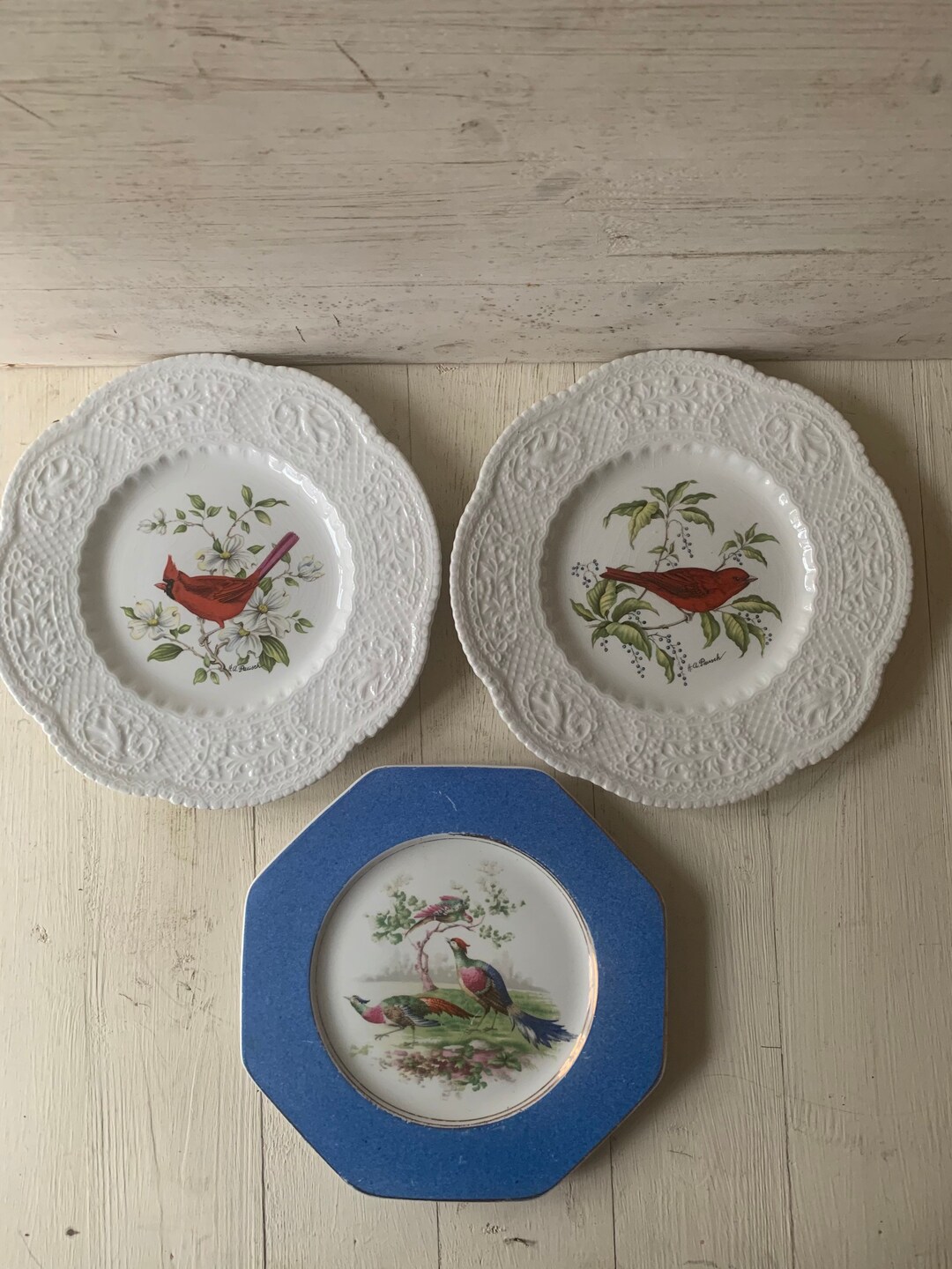 2 X Vintage Royal Cauldron Plates and Lovely Decorated Birds Plate - Etsy