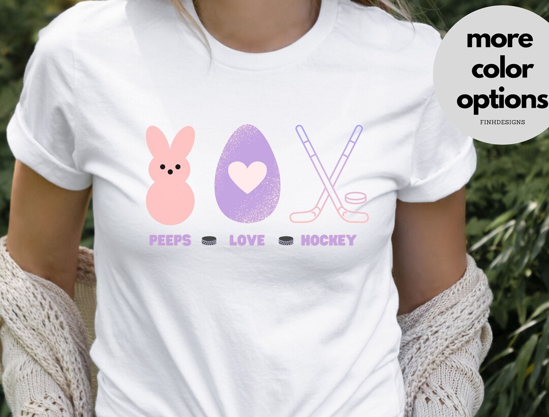 Peeps Love Hockey Easter Shirt | Cute Funny Tee Kids Family | Retro ...