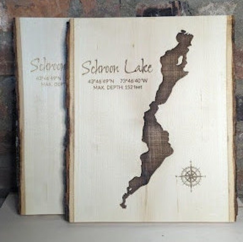 Schroon Lake Live Edge Wood Wall Sign - Etsy