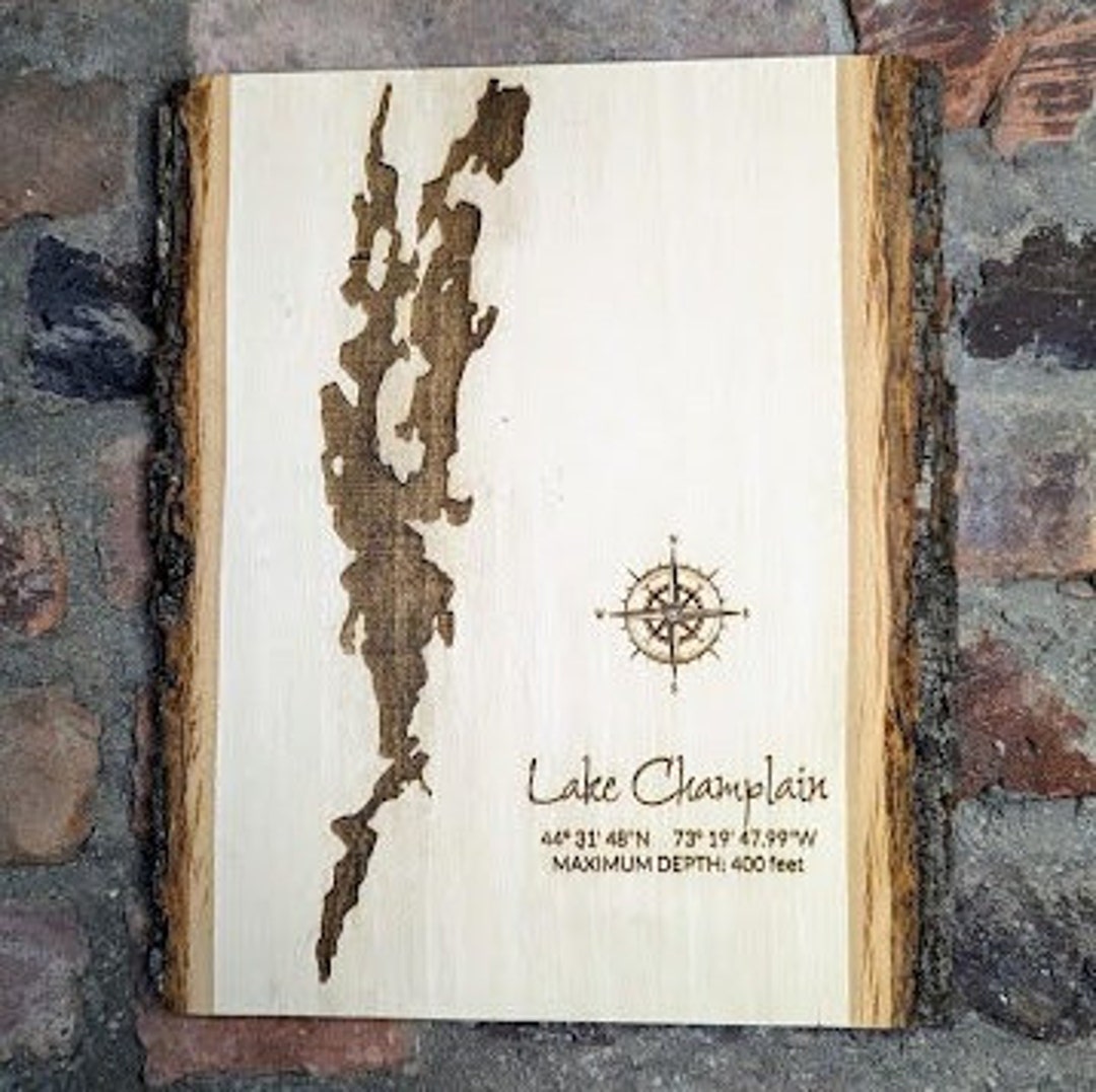 Lake Champlain Live Edge Wood Wall Sign - Etsy