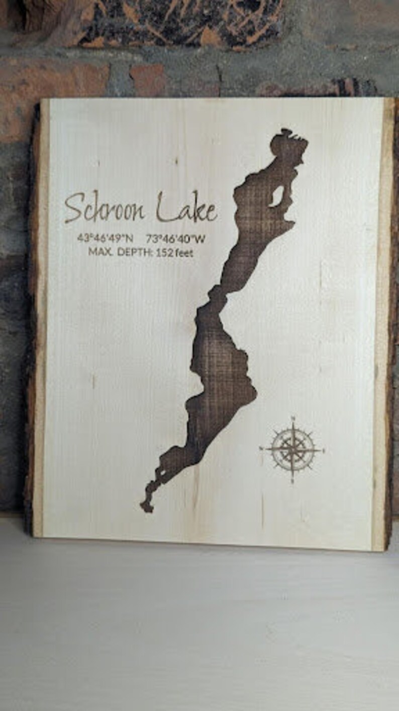 Schroon Lake Live Edge Wood Wall Sign - Etsy