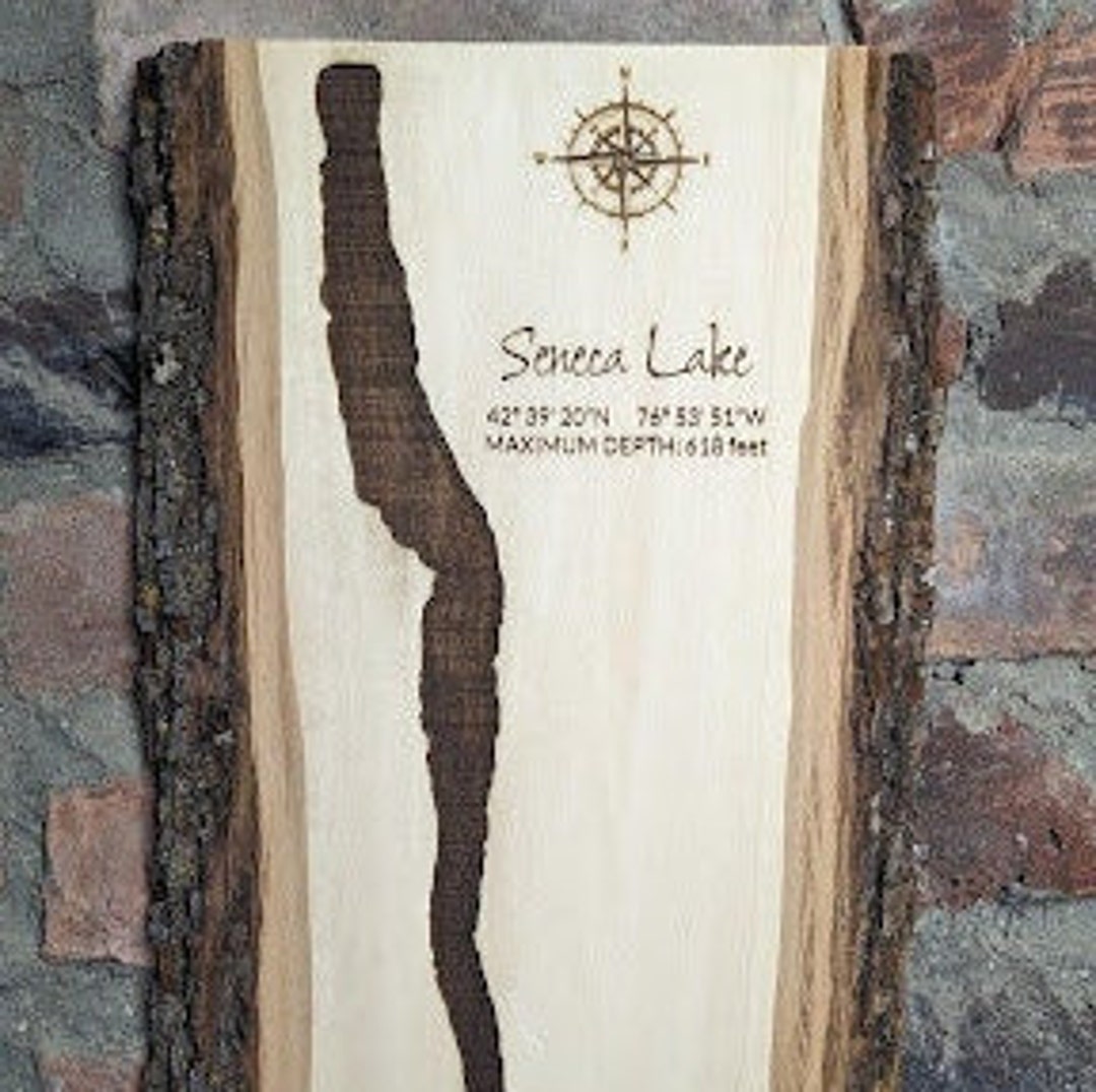 Seneca Lake Live Edge Wood Wall Sign - Etsy