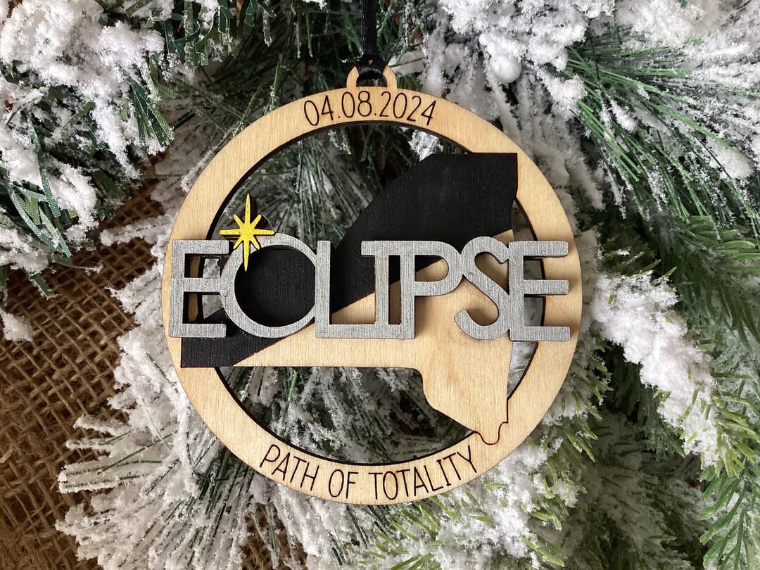 Wooden, Hand Painted Eclipse, Path of Totality, New York State, 2024 ...