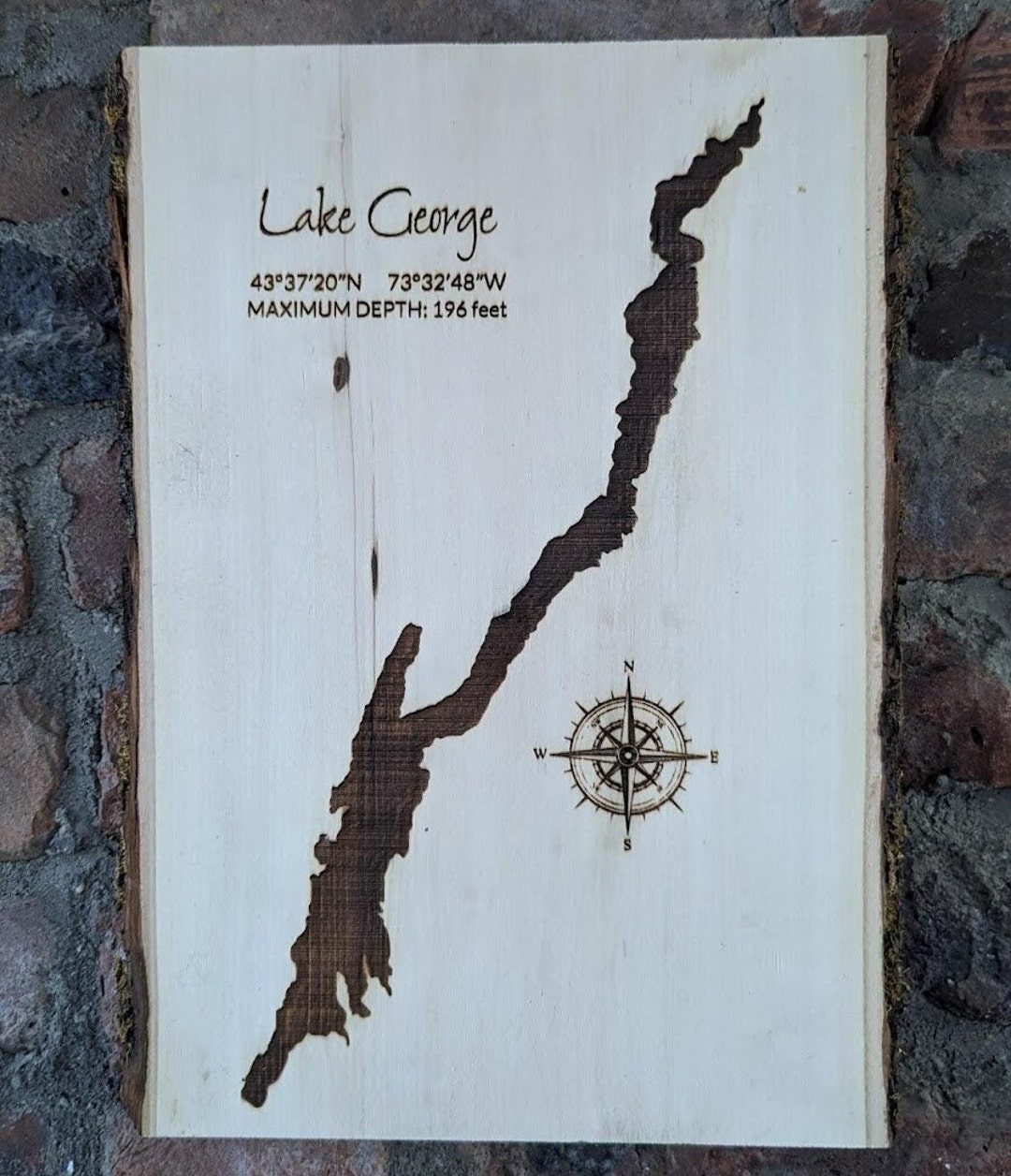 Lake George Live Edge Wall Sign - Etsy