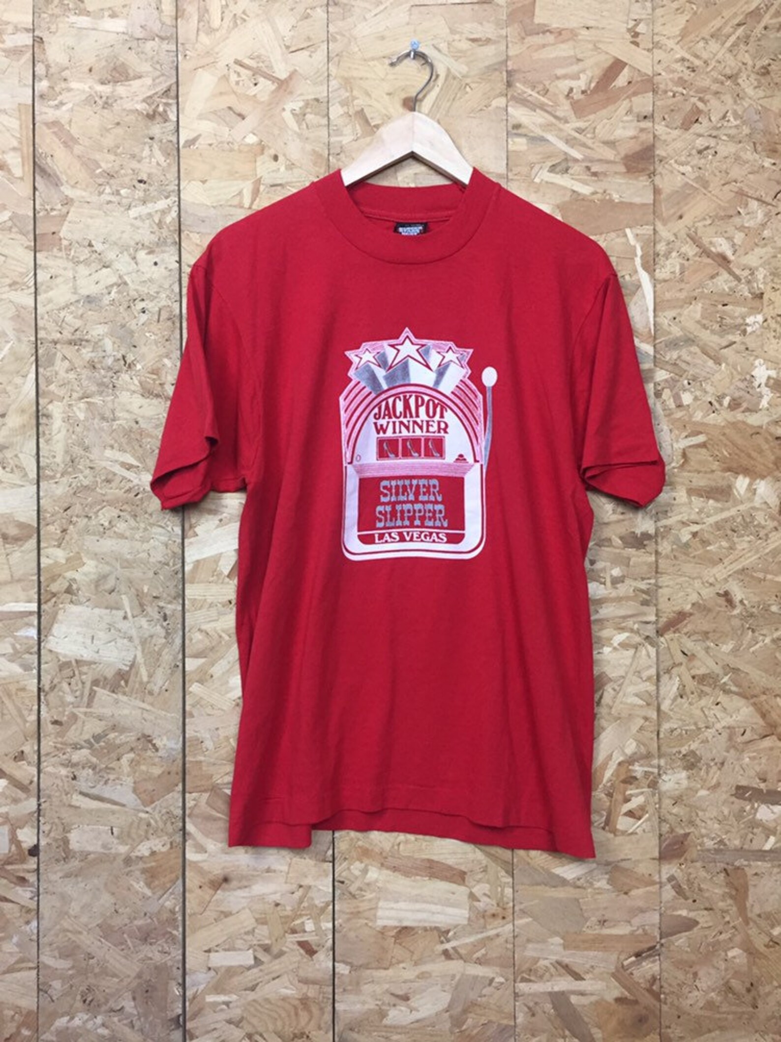 Vintage 90s Red Las Vegas Jackpot Winners Silver Sipper USA Souvenir T ...