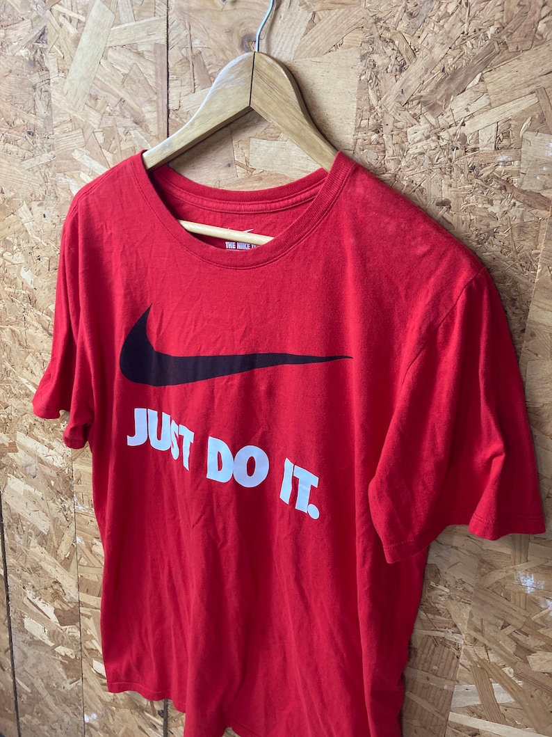 Vintage Y2K Nike Just Do It Red Black T-shirt Size Medium - Etsy