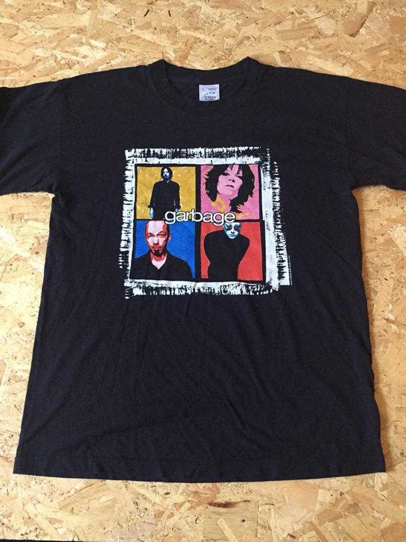 Vintage 90s Garbage Beautiful Garbage World Tour Rock Band T Shirt Size ...