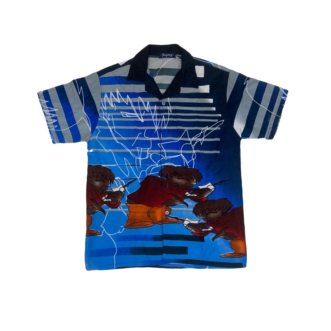 Vintage 90s Loud Mambo Style Devil Hawaiian Ugly Festival Party Bold ...