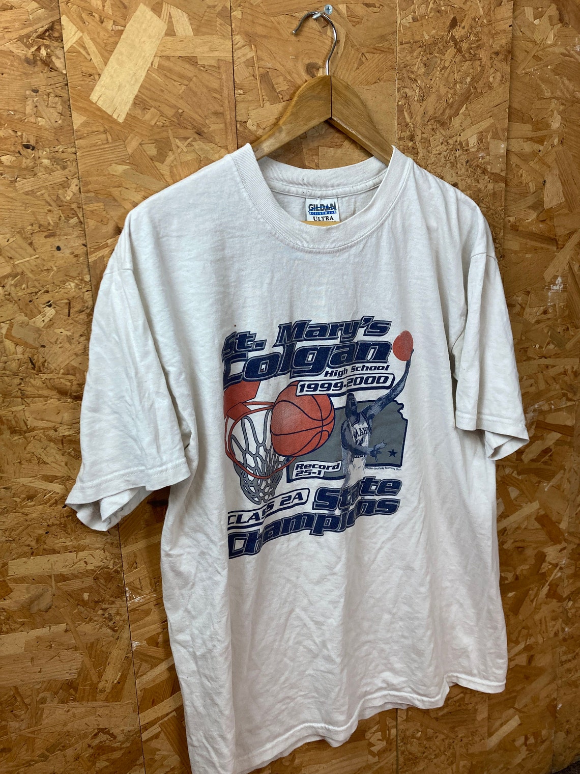 Vintage Y2K White Orange St Marys Colgan Champions 99-2000 Basketball ...