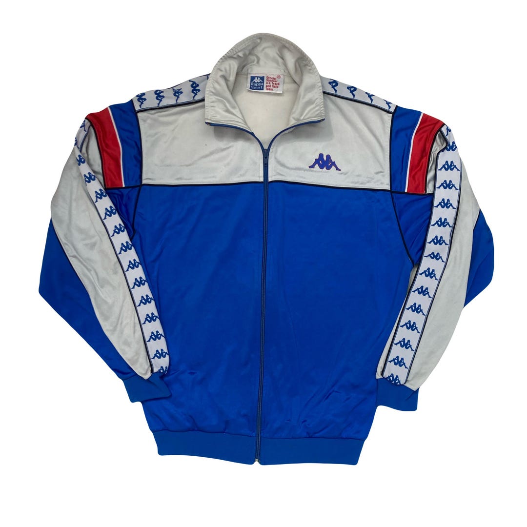 Vintage 80s Blue Red White Kappa USA Track & Field Official Track Top ...