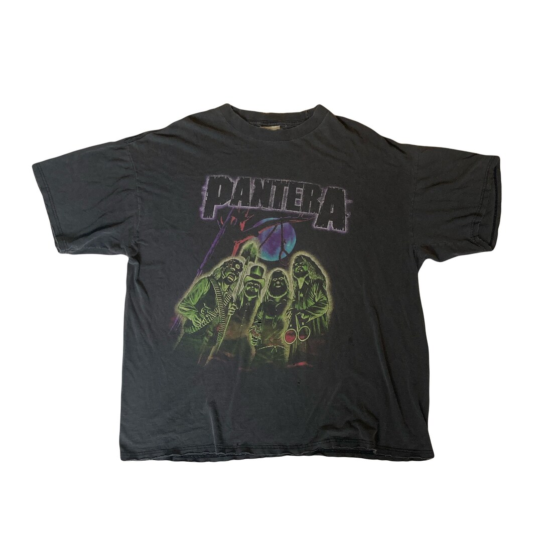 Vintage 90s Thrashed Pantera Double Sided Distressed Band T Shirt Size ...