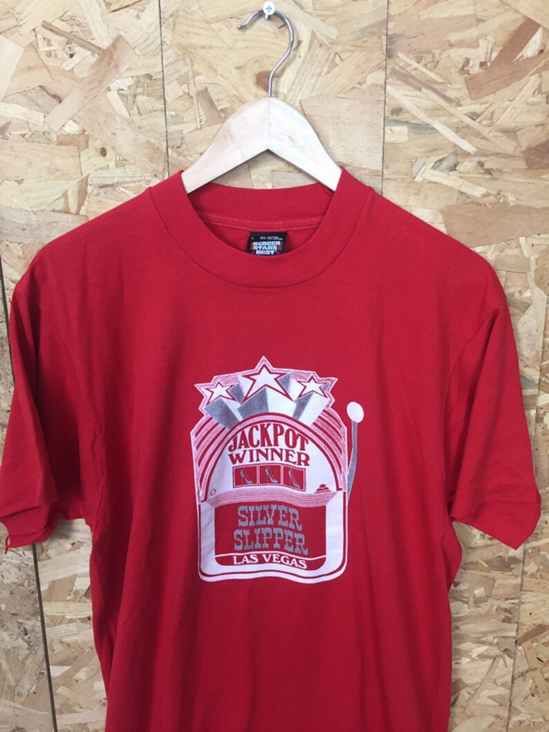 Vintage 90s Red Las Vegas Jackpot Winners Silver Sipper USA Souvenir T ...