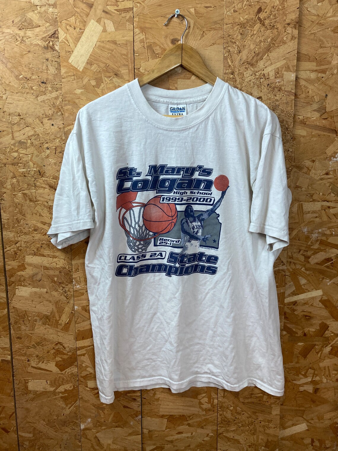 Vintage Y2K White Orange St Marys Colgan Champions 99-2000 Basketball ...