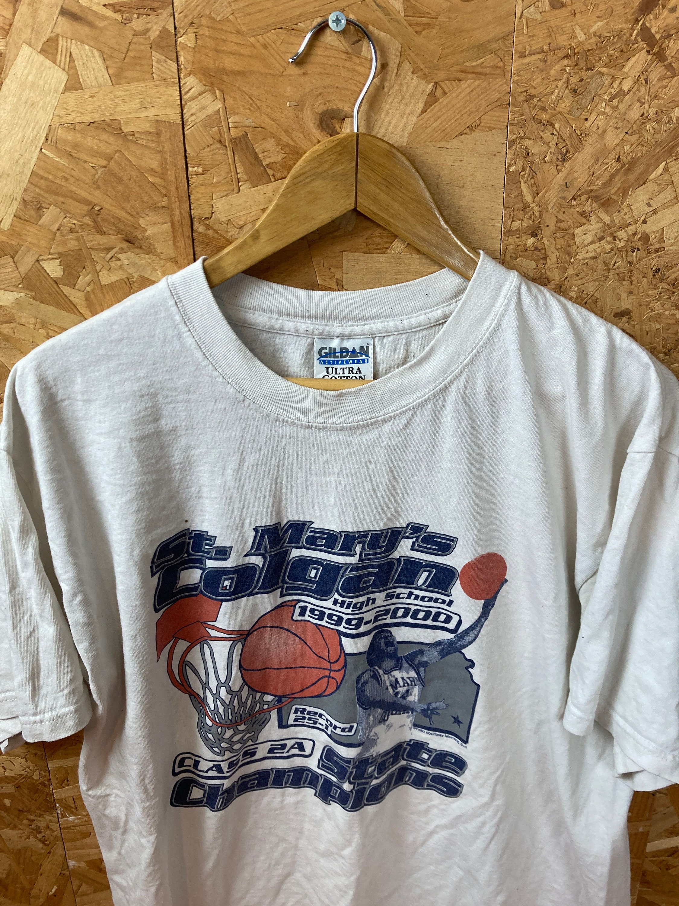 Vintage Y2K White Orange St Marys Colgan Champions 99-2000 Basketball ...