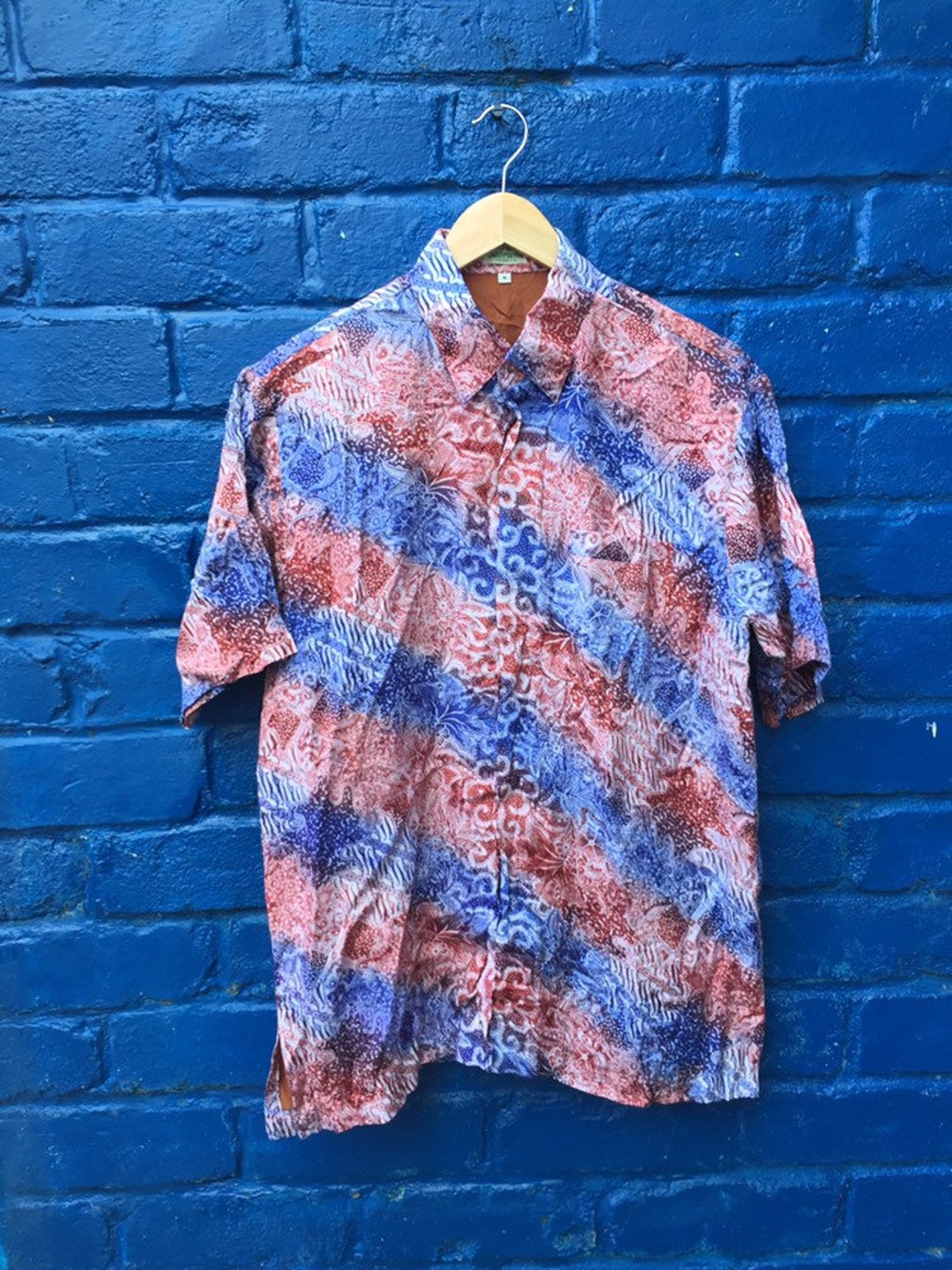 Vintage 90s Indonesian Batik Paisley Print Lined Shirt Size Medium ...