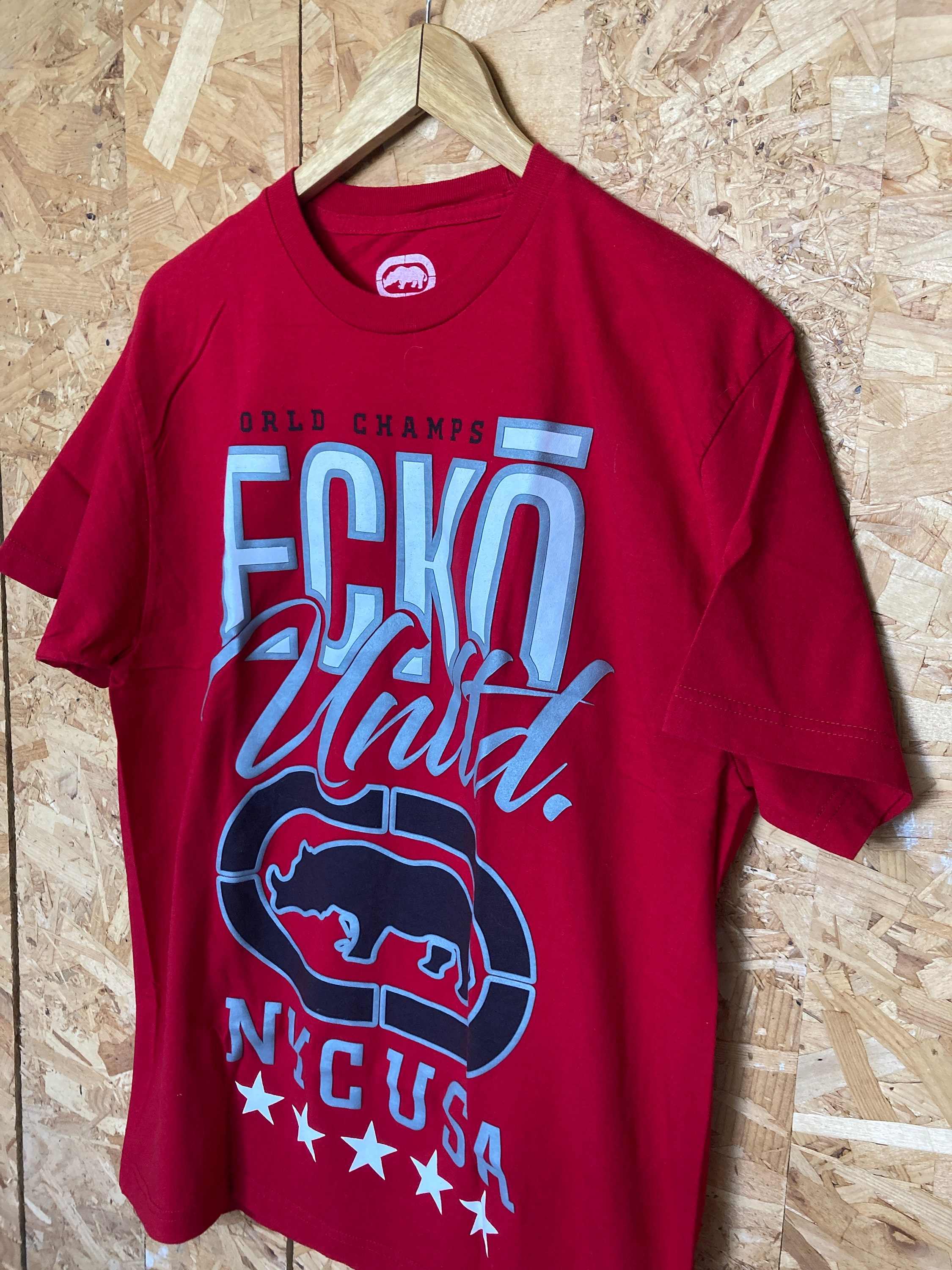 Vintage Y2K Ecko Unltd Spell Out Black Grey on Red Heavyweight T-shirt Size Large - Etsy Canada