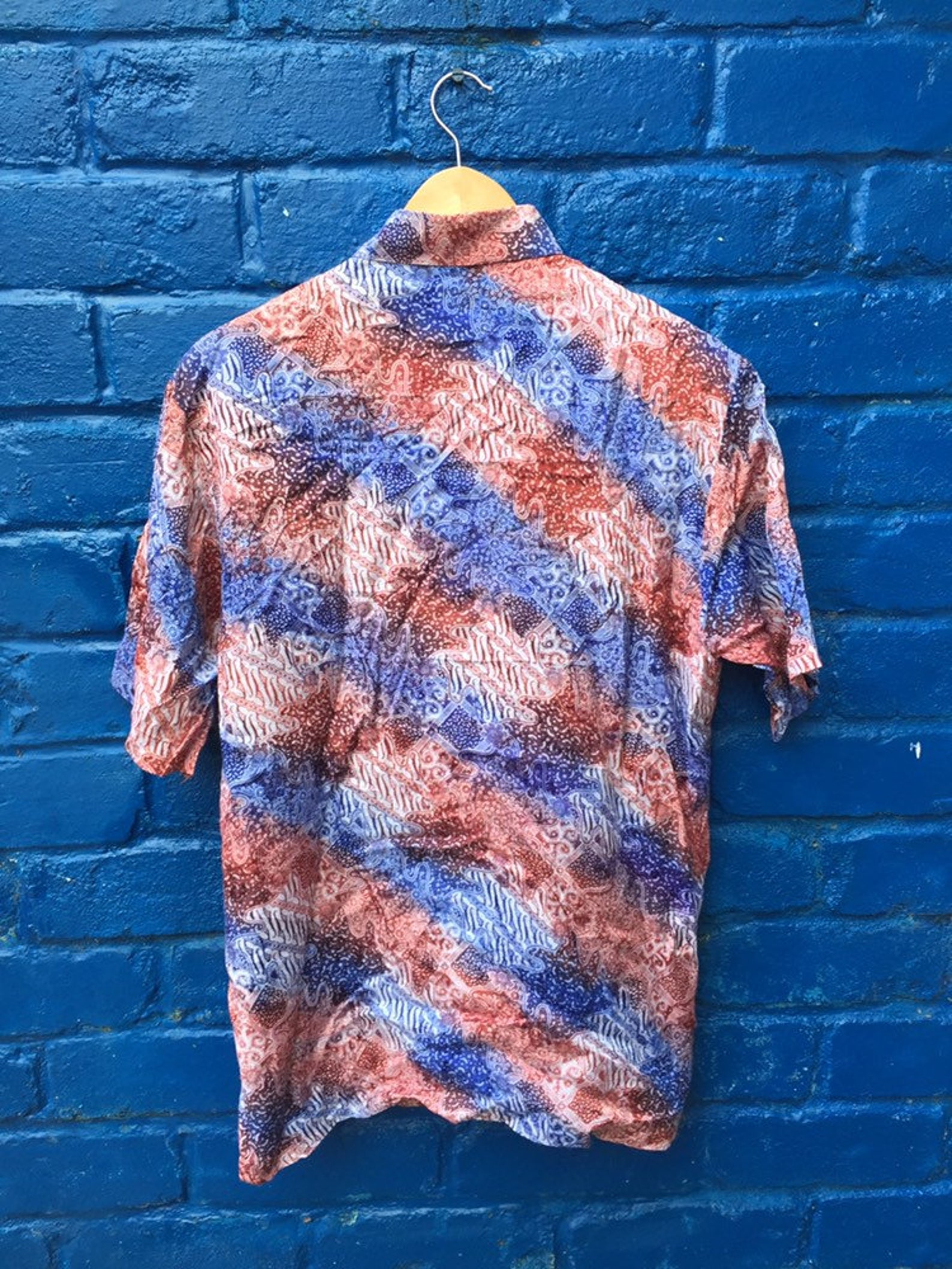 Vintage 90s Indonesian Batik Paisley Print Lined Shirt Size Medium ...