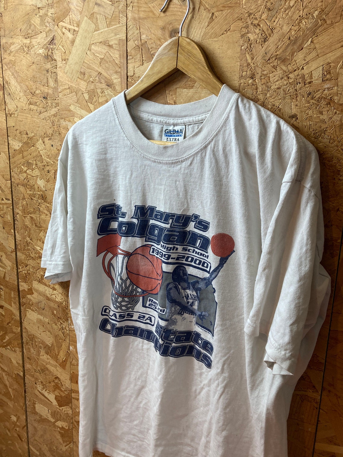 Vintage Y2K White Orange St Marys Colgan Champions 99-2000 Basketball ...