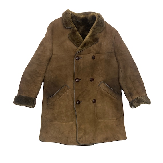 Mens Vintage 70s Afghan Sheepskin Shearling coat size… - Gem