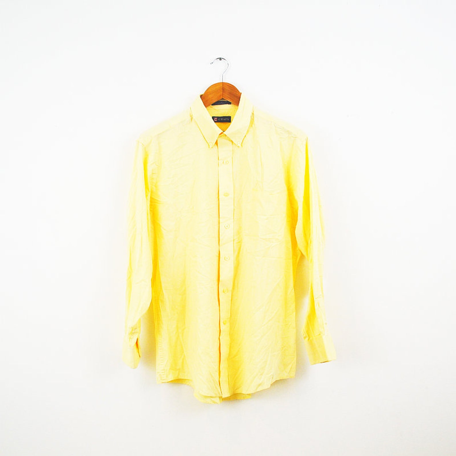 Retro 90s CHAPS by RL Pastel Yellow Shirt - Etsy UK