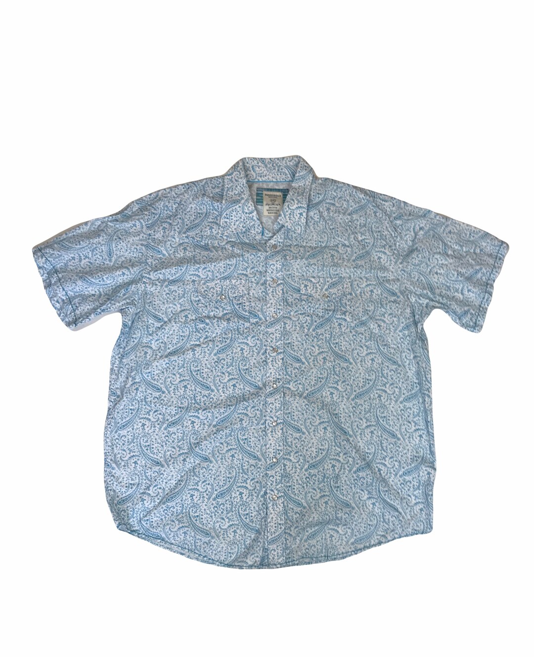 Vintage Y2K Blue White Paisley Pattern Panhandle Roughstock USA Western ...