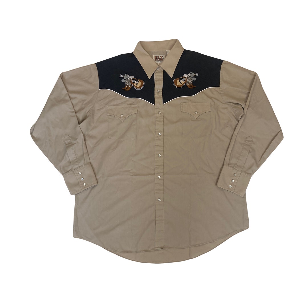 Vintage 90s Ely Cattlemen Two Tone Baby Blue Embroidered Western ...