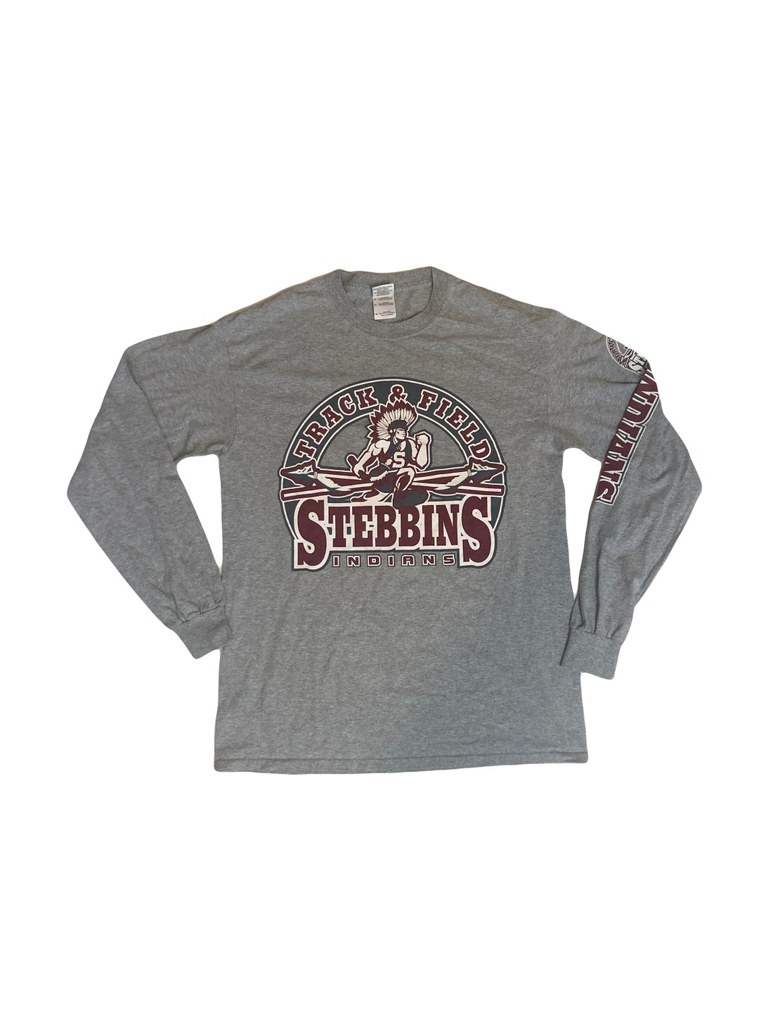 Vintage Y2K Grey Long Sleeve Stebbins High School Track & Field ...