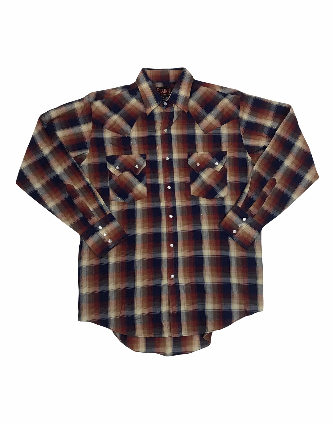 Vintage 80s Check Western Cowboy Rodeo Shirt With Gold Thread Size ...