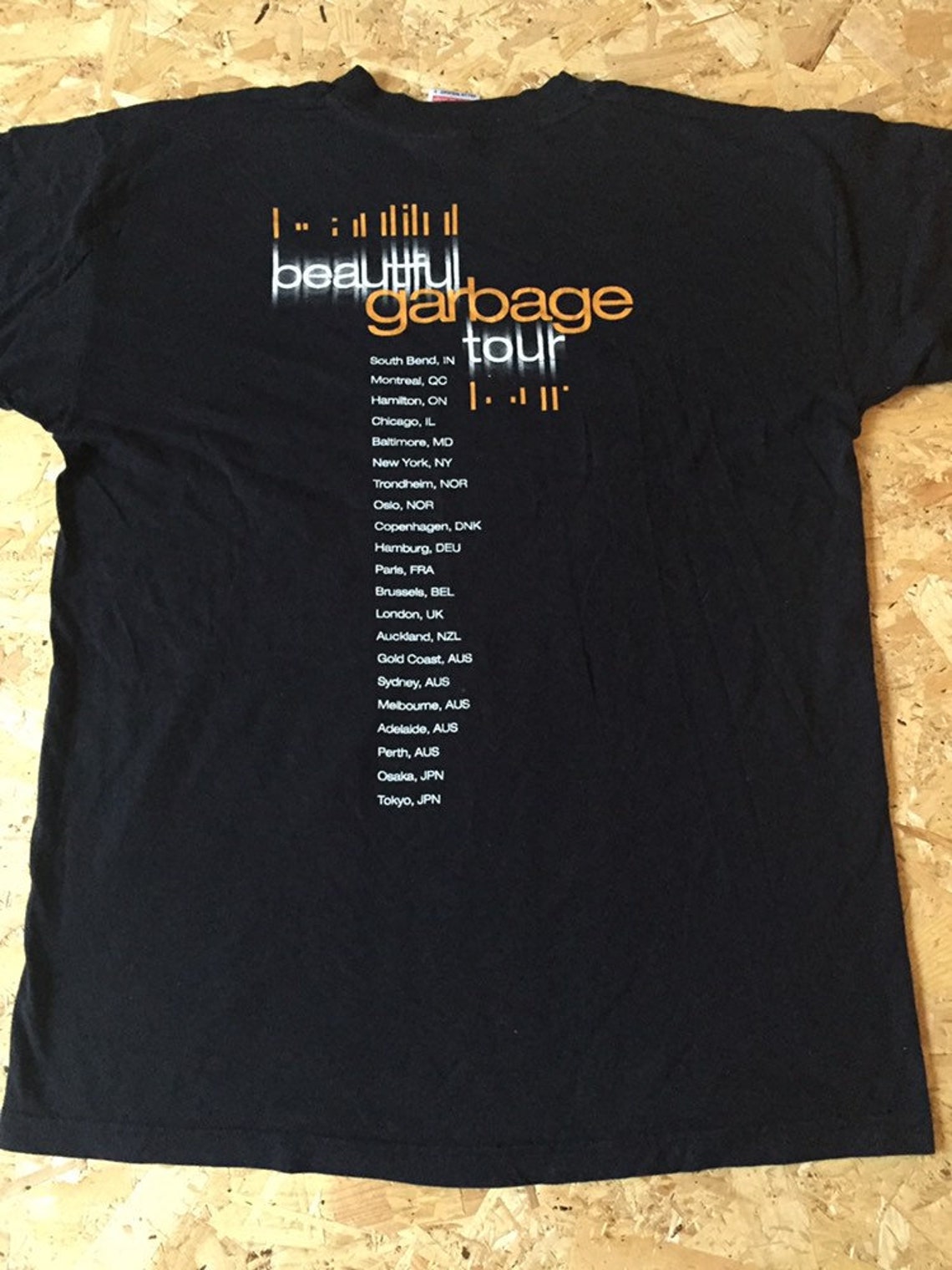 Vintage 90s Garbage Beautiful Garbage World Tour Rock Band T Shirt Size ...