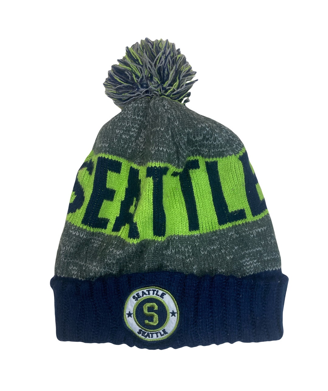 Vintage Seattle Navy Blue Green Team Spell Out Winter Beanie Hat - Etsy
