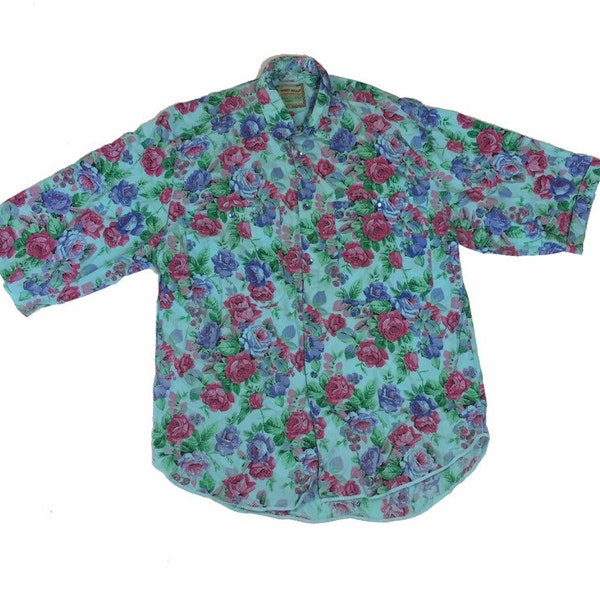 Men's Rose Print Shirt - Etsy