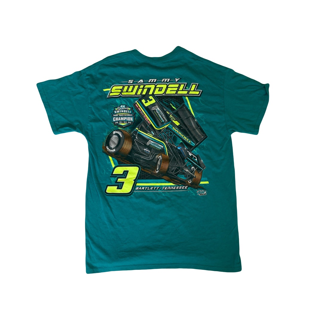 Vintage Y2K Nascar Racing Sammy Swindle Outlaw Race Souvenir Turquoise ...
