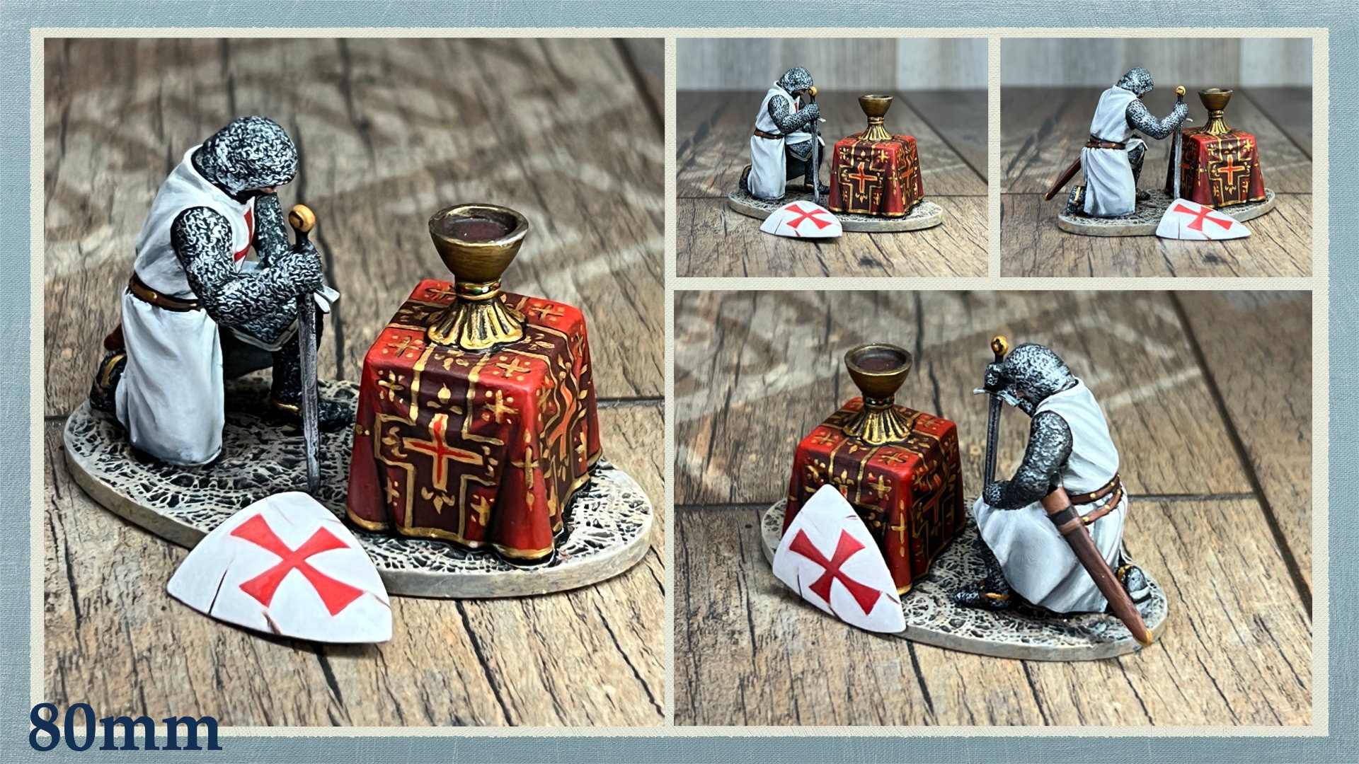 Knight Templar With the Holy Grail Figurines -tabletop Miniatures ...
