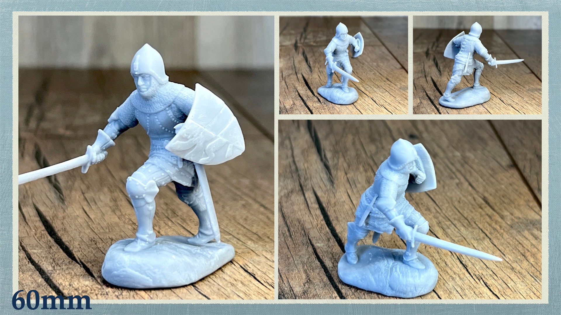 Tabletop Miniatures Medieval Knight Figurines - Intricate Plastic Craft ...