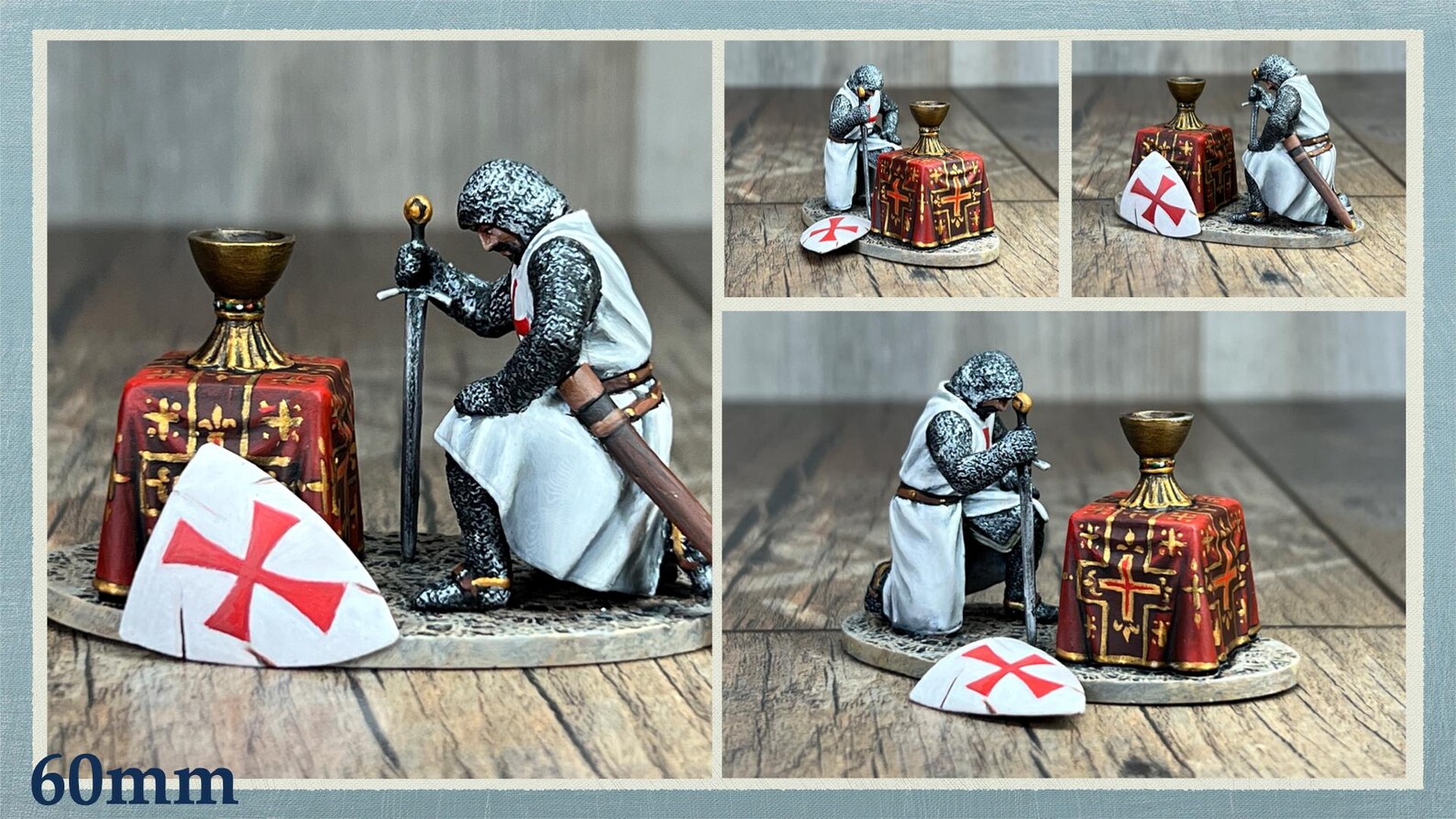 Knight Templar With the Holy Grail Figurines -tabletop Miniatures ...