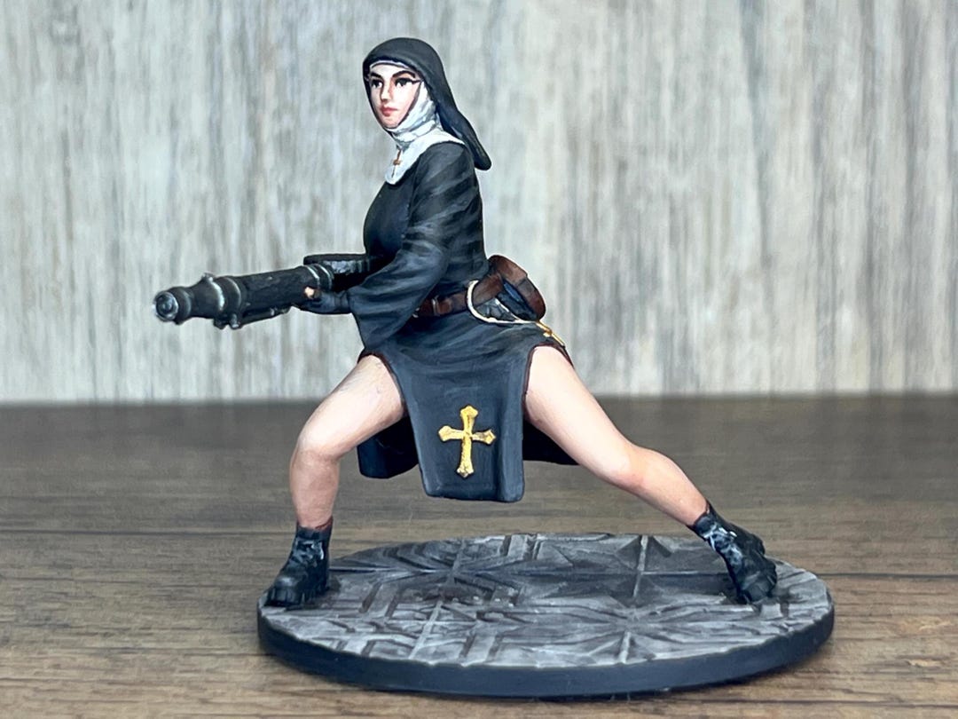 Hand Painted Miniature for D&D Nun With Gun. Resin Tabletop Toy ...