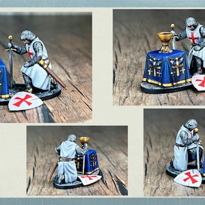 Knight Templar With the Holy Grail Figurines -tabletop Miniatures ...