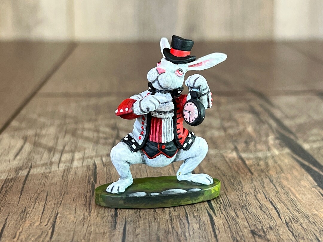 Tabletop Miniature Resin Figure White Rabbit From Alice in Wonderland ...