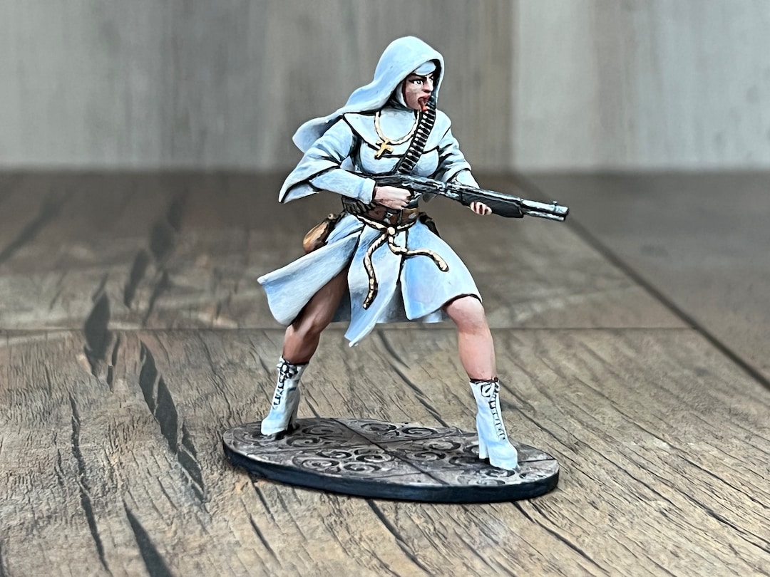 Hand-painted Post-apocalyptic Nun With Shotgun 60mm 2.36ins - Etsy
