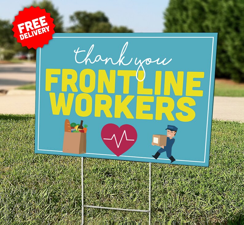 YARD CARDS: Frontline Lawn Sign Includes Stakes Free | Etsy